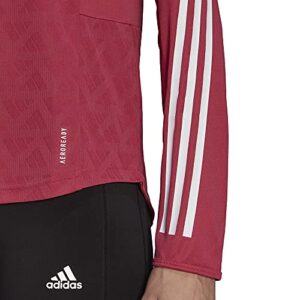 adidas Women's Own The Run 3-Stripes Long Sleeve, Wild Pink, Small