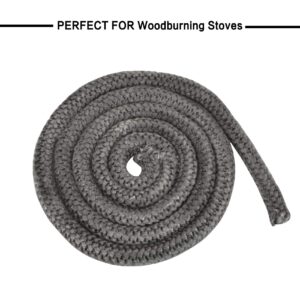 Stanbroil Wood Stove Gasket, 3/4" x 84" Graphite Impregnated Fiberglass Rope Seal and High-Temperature Cement Gasket Kit Replacement for Wood Stoves Door