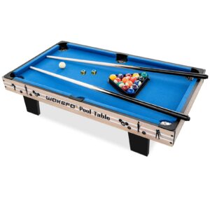 mini pool table top games: 36-inch tabletop billiards table set with 16 pool balls, 2 cues, 1 triangle rack, 2 chalks & 1 table brush, portable pool games for kids, children,dog,cat,pet, family game