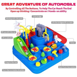 YEZI Car Adventure Toys, City Rescue Preschool Educational Toy Vehicle, Parent-Child Interactive Racing Kids Toy, Puzzle Car Race Tracks Parking Playsets for 3 4 5 6 7 8 Year Old Toddlers Boys Girls