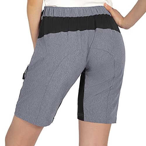 Cycorld Women's-Mountain-Bike-Shorts Baggy-Fashion-Breathable with Zip Pockets（Grey,Small）