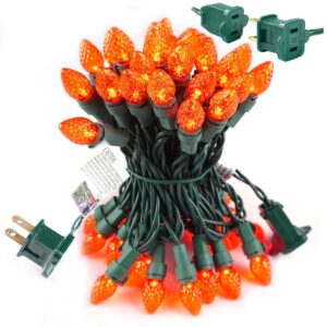 bohon halloween string lights 50 leds orange lights ul certified christmas lights green wire halloween lights plug-in for indoor outdoor halloween decorations thanksgiving tree carnival decor