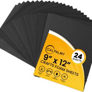 24 Ct Sheets Black EVA Cosplay Foam in 9” x 12’’ Sheets; High Density Thick Foam 85 kg/m³, 6mm (1/4”); Great for Costumes, Props, Armor, Masks, Arts and Crafts Projects