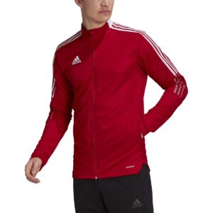 adidas men's tiro 21 track jacket, team power red, medium