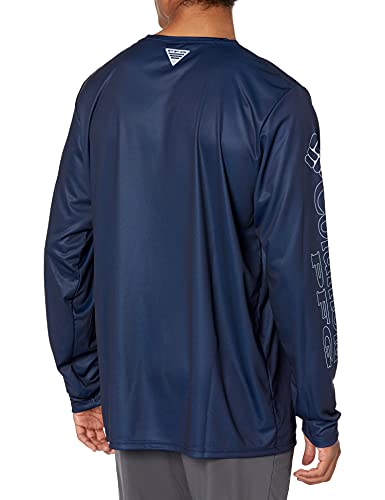 Columbia Men's Terminal Tackle PFG Running Line Long Sleeve, Dolphin/Lime Glow Dorado, Large