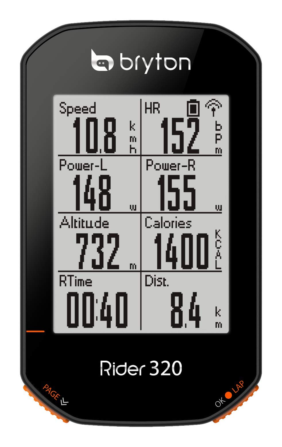 BRYTON Rider 320E GPS Cycle Computer, Black