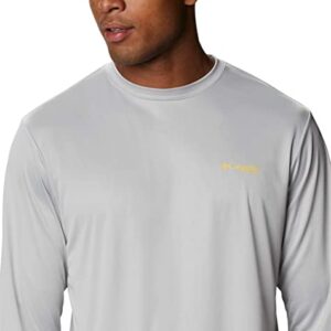 Columbia Men’s PFG Terminal Tackle Destination Long Sleeve, Sun Protection, White/Texas, Large