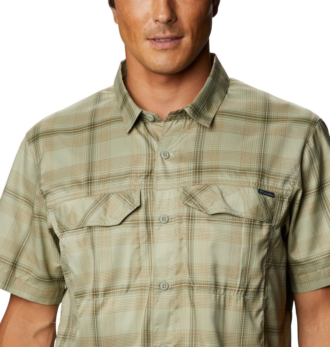 Columbia Men's Silver Ridge Lite Short Sleeve, Safari Large Plaid, Medium