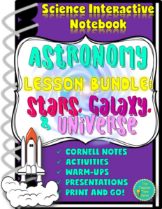 stars, galaxies, and universe notebook | space curriculum