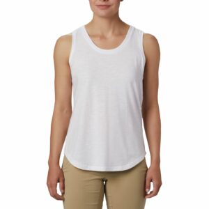 Columbia Women’s Cades Cape Tank Top, Moisture Wicking, Comfort Stretch, White, XX-Large