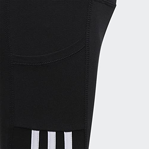 adidas girls Stripe Jogger 7/8" Tights Leggings, Black, X-Large Slim US