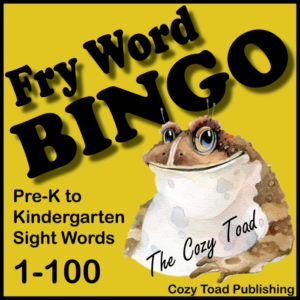 fry word bingo - pre-k & kindergarten sight words 1-100