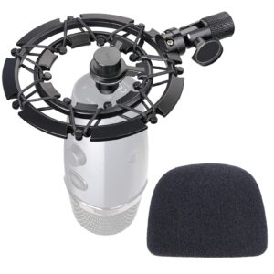 blue yeti nano shock mount with pop filter, alloy shockmount with foam windscreen reduces vibration and shock noise matching boom arm mic stand, designed for blue yeti nano microphone by youshares