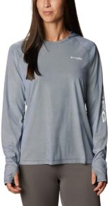 columbia women's pfg tidal deflector hoodie, breathable, uv sun protection, harbor blue, xx-large