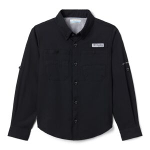 Columbia Youth Boys Tamiami Long Sleeve Shirt, Black, Small