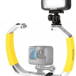 Movo DiveRig2 XL Diving Rig Bundle with Waterproof LED Light - Compatible with GoPro HERO, HERO5, HERO6, HERO7, HERO8, HERO9, HERO10 and Waterproof Action Cam - Scuba Accessories for Underwater Camera