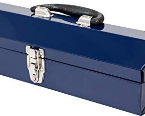 TCE ATB102U Torin 16" Hip Roof Style Portable Steel Tool Box with Metal Latch Closure, Blue