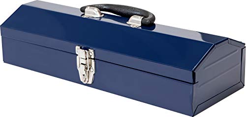 TCE ATB102U Torin 16" Hip Roof Style Portable Steel Tool Box with Metal Latch Closure, Blue