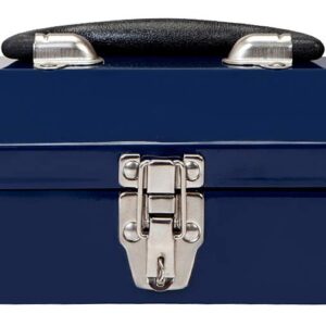 TCE ATB102U Torin 16" Hip Roof Style Portable Steel Tool Box with Metal Latch Closure, Blue