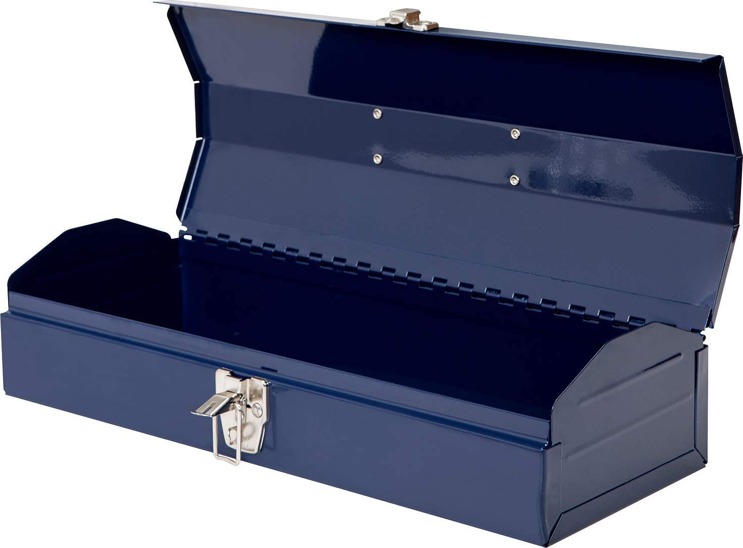 TCE ATB102U Torin 16" Hip Roof Style Portable Steel Tool Box with Metal Latch Closure, Blue