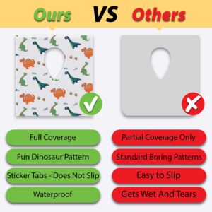 ATHENA FUTURES Disposable Toilet Seat Covers for Toddlers, Extra Large Individually Wrapped Dinosaur Paper Potty Training Liners for Kids, Portable, Flushable with Non-Slip Adhesive, Airplane & Travel