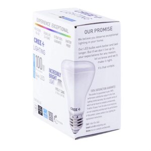 Cree Lighting R20 Indoor Flood 100W Equivalent LED Bulb, 1400 lumens, Dimmable, Daylight 5000K, 25,000 Hour Rated Life, 90+ CRI | 1-Pack, White