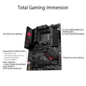 ROG Strix B550-E Gaming AMD Ryzen AM4 ATX Motherboard (PCIe 4.0, 16 Power Stages, Intel WiFi 6, Intel 2.5 Gb Ethernet, Dual M.2, OptiMem II, AI Noise-Canceling Microphone, USB 3.2 Gen 2 & Aura Sync)