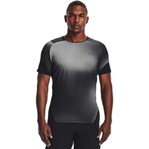 under armour rush heatgear 2.0 print short sleeve t-shirt, black (001)/black, medium