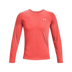 under armour streaker long sleeve t-shirt, venom red (690)/reflective, medium