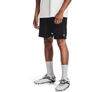 under armour men's squad shorts , black (001)/white , x-large