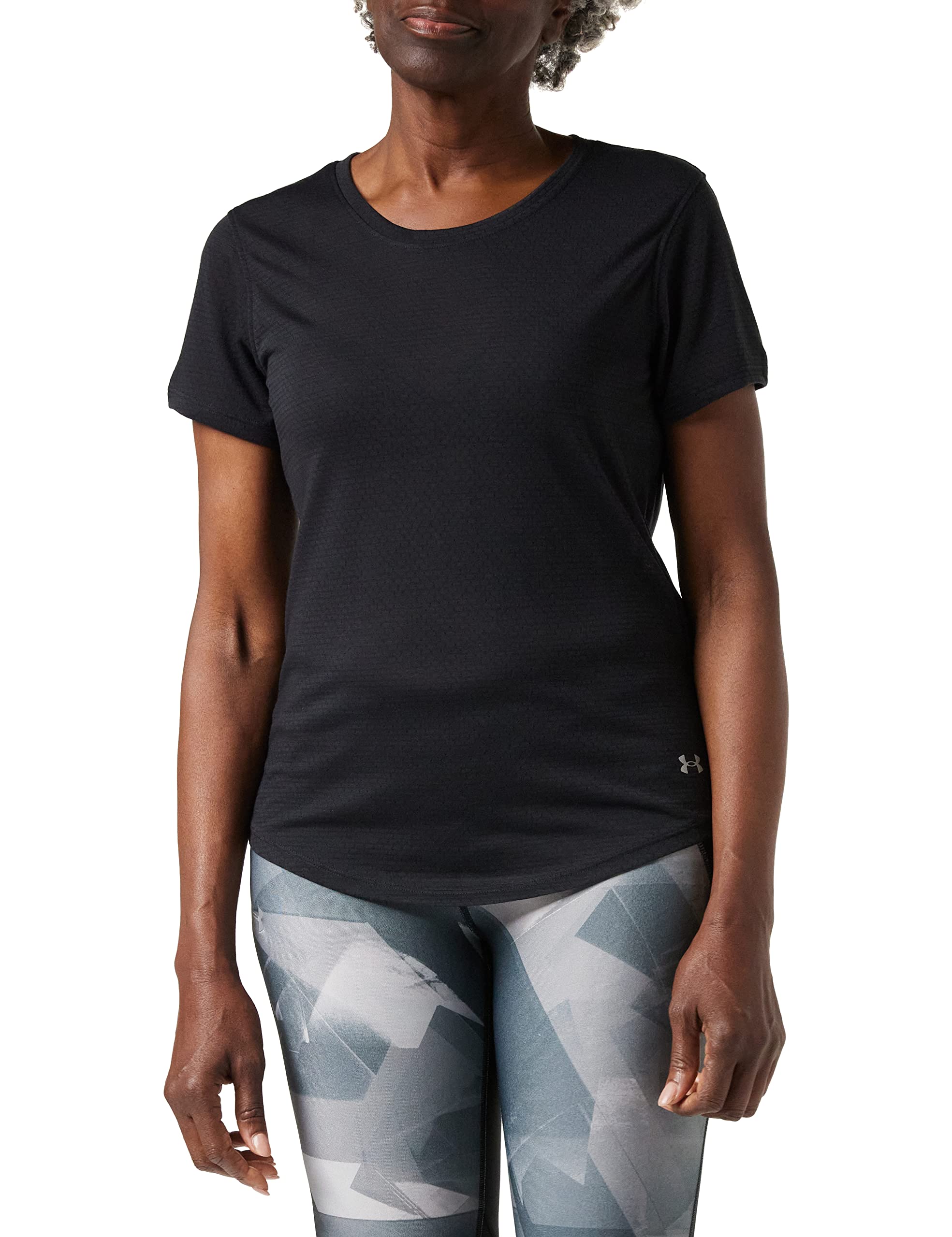 Under Armour Women's Streaker Short-Sleeve T-Shirt , Black (001)/Reflective , Small