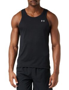 under armour streaker singlet, black (001)/reflective, medium