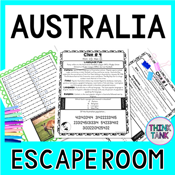 Australia Escape Room - Geography Activity