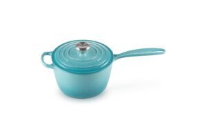 le creuset enameled cast iron signature saucepan, 2.25 qt., caribbean