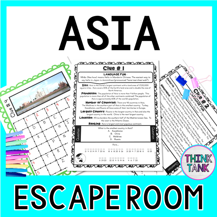 Asia Escape Room - Geography Activity