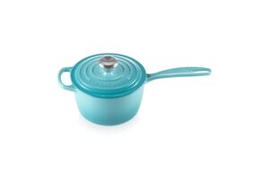 le creuset enameled cast iron signature saucepan, 1.75 qt., caribbean