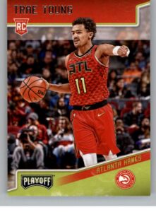 2018-19 chronicles playoff basketball #175 trae young atlanta hawks official nba trading card from panini america rookie card rc