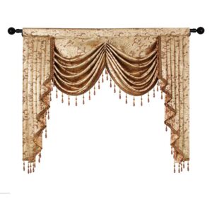 ELKCA European Curtain Valance for Living Room Luxury Window Curtains for Bedroom Swag Valance for Kitchen,Rod Pocket (W59, 1Panel)