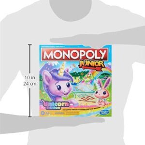 Hasbro Gaming Monopoly Junior: Unicorn Edition Board Game for 2-4 Players, Magical-Themed Indoor Game for Kids Ages 5 and Up (Amazon Exclusive)