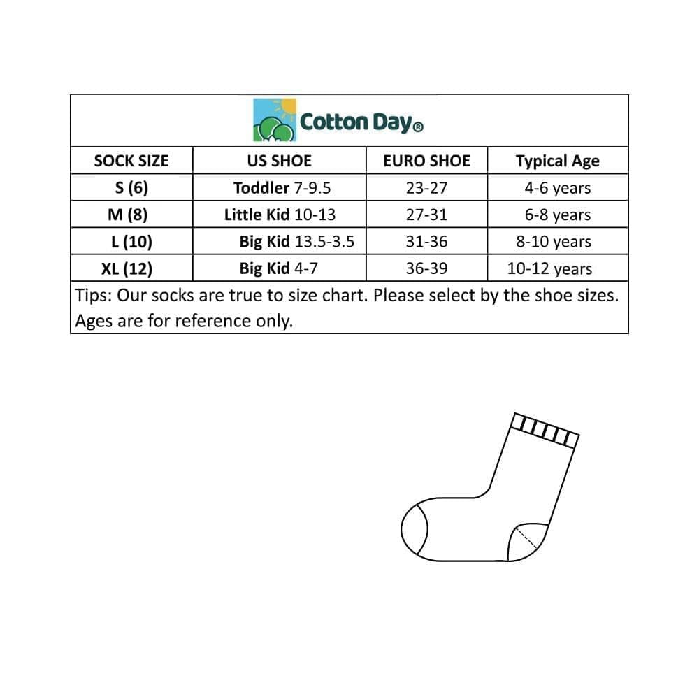 COTTON DAY Kids Boys Fun Novelty Socks Colorful Pattern Design 8-10 Years Shark Stripes Size L (10)