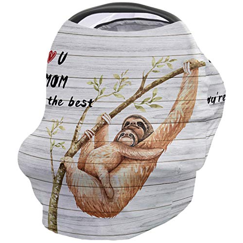 Sloth Nursing Covers for Breastfeeding Baby Stroller and Car Seat Combo I Love Mom You're The Best Carseat Canopy Baby Cart High Chair Infinity Scarf