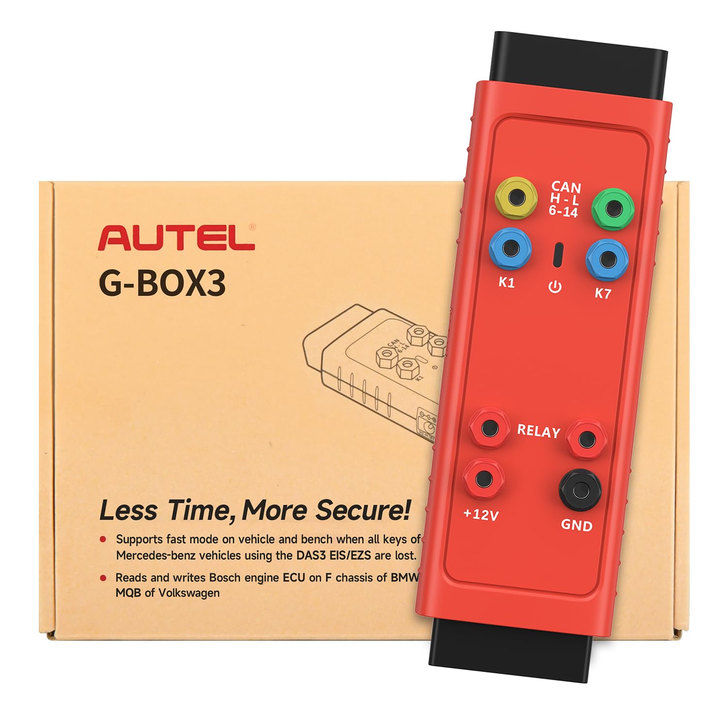 Autel 2024 G-BOX3 Accessory Tool, Upgraded of Gbox2, Gbox3 Key Programming Adapter for Mercedes-Benz/for BMW, Writing Boot Mode Bench Method, Works W/MaxiIM IM508(S) + XP400, IM608 PRO II, IM608S II