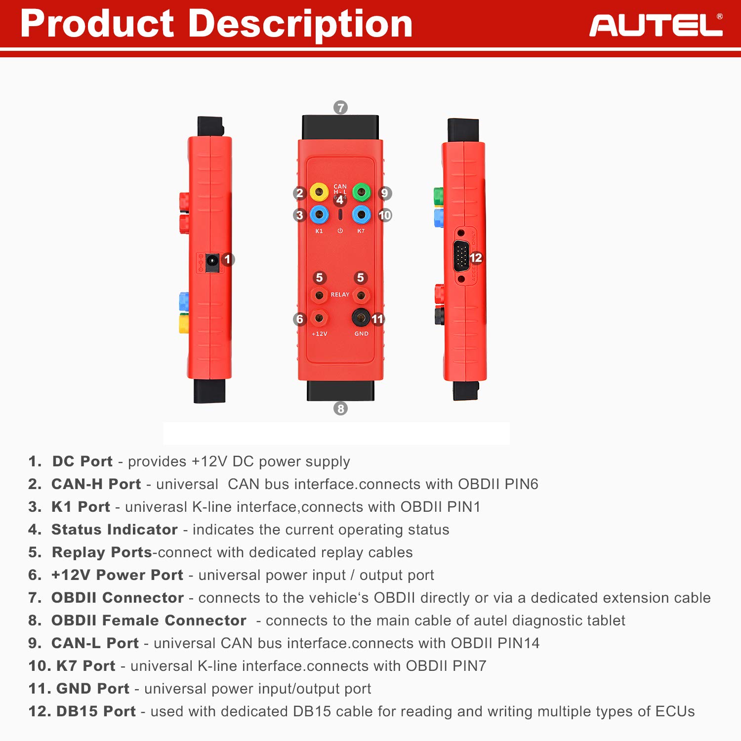 Autel 2024 G-BOX3 Accessory Tool, Upgraded of Gbox2, Gbox3 Key Programming Adapter for Mercedes-Benz/for BMW, Writing Boot Mode Bench Method, Works W/MaxiIM IM508(S) + XP400, IM608 PRO II, IM608S II