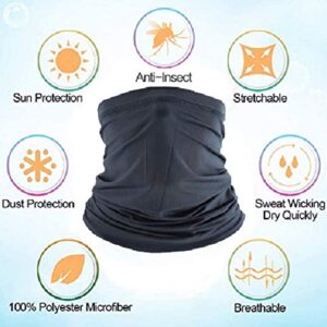 Neck Gaiter Balaclava Bandana Headwear Scarf for Cycling Fishing Running Dust Wind Sun Protection (Black)