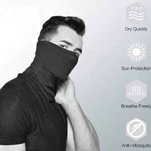 Neck Gaiter Balaclava Bandana Headwear Scarf for Cycling Fishing Running Dust Wind Sun Protection (Black)