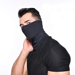 Neck Gaiter Balaclava Bandana Headwear Scarf for Cycling Fishing Running Dust Wind Sun Protection (Black)