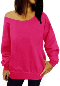 gsvibk womens off shoulder sweatshirt long sleeve black sweatshirts slouchy pullover shirts 107 rose red s