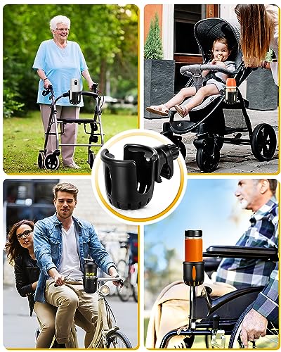 Universal Cup Holder Stroller Drink Holder for Bikes, Trolleys or Walkers, Fits Most Cups