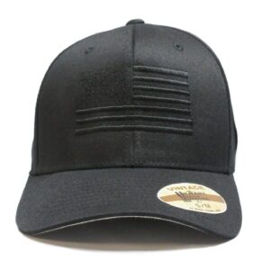 ultimate american flag hat tactical operator the blackout flexfit (black, xl/2xl)