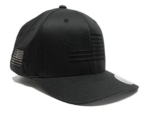 Ultimate American Flag Hat Tactical Operator The Blackout Flexfit (Black, XL/2XL)